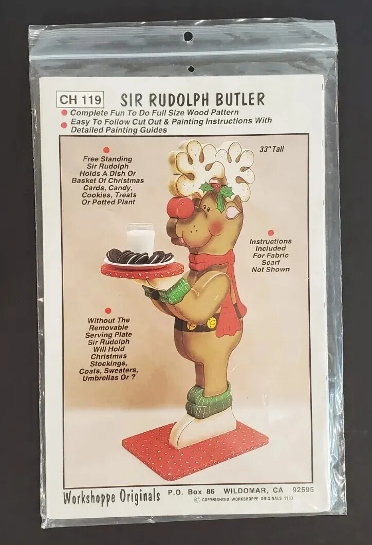 Workshoppe Originals Sir Rudolph Butler Reindeer Christmas Wood Pattern ...