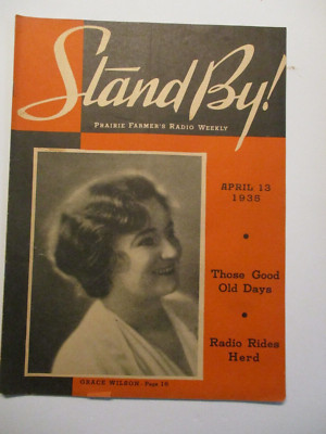 PRARIE FARMERS WLS STAND BY MAGAZINE APRIL 1935 GRACE WILSON CHICAGO ...