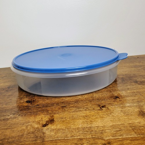 Tupperware 12" Round Pie Cookies Cupcake & Pizza Keeper Container Blue ...