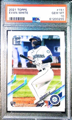 2021 TOPPS #131 EVAN WHITE ROOKIE CARD SEATTLE MARINERS PSA 10 GEM FREE ...