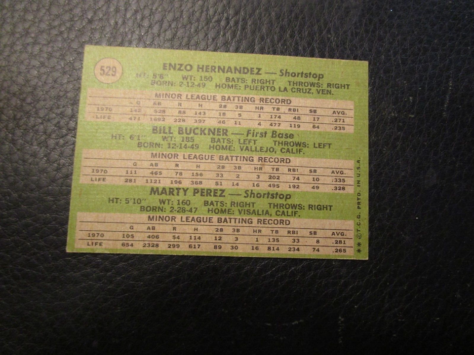 1971 TOPPS#529 NATIONAL LEAGUE ROOKIE (BUCKNER) EXMT | eBay