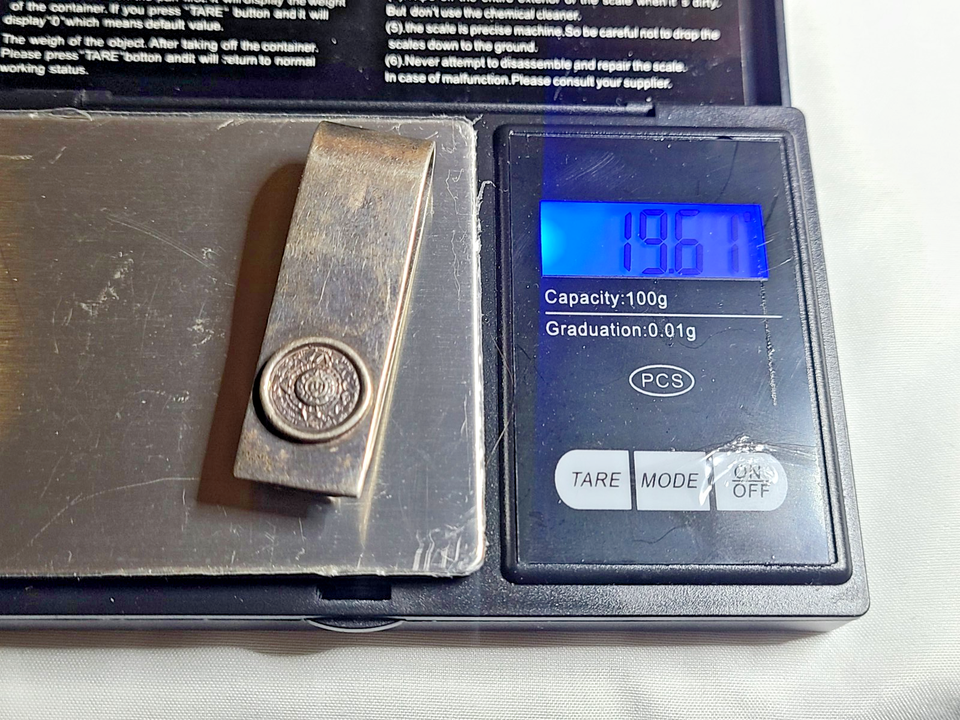 VINTAGE MEXICO PAPER MONEY CLIP STERLING SILVER .925 - AZTEC DESIGN ...