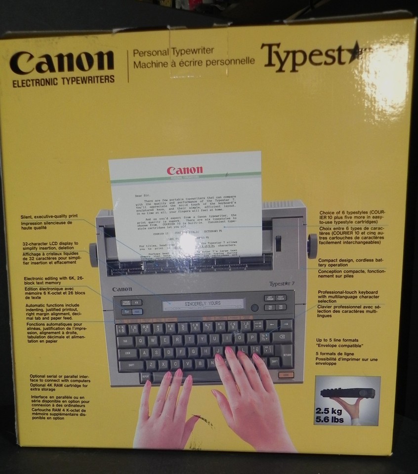 Canon Electronic Typewriter Typestar 7 with adaptor & instructions pre ...