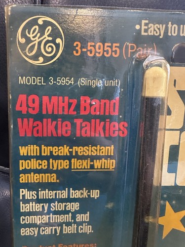 VTG General Electric Star Code 10 Walkie Talkie Set 3-5955 Set 49 MHz ...