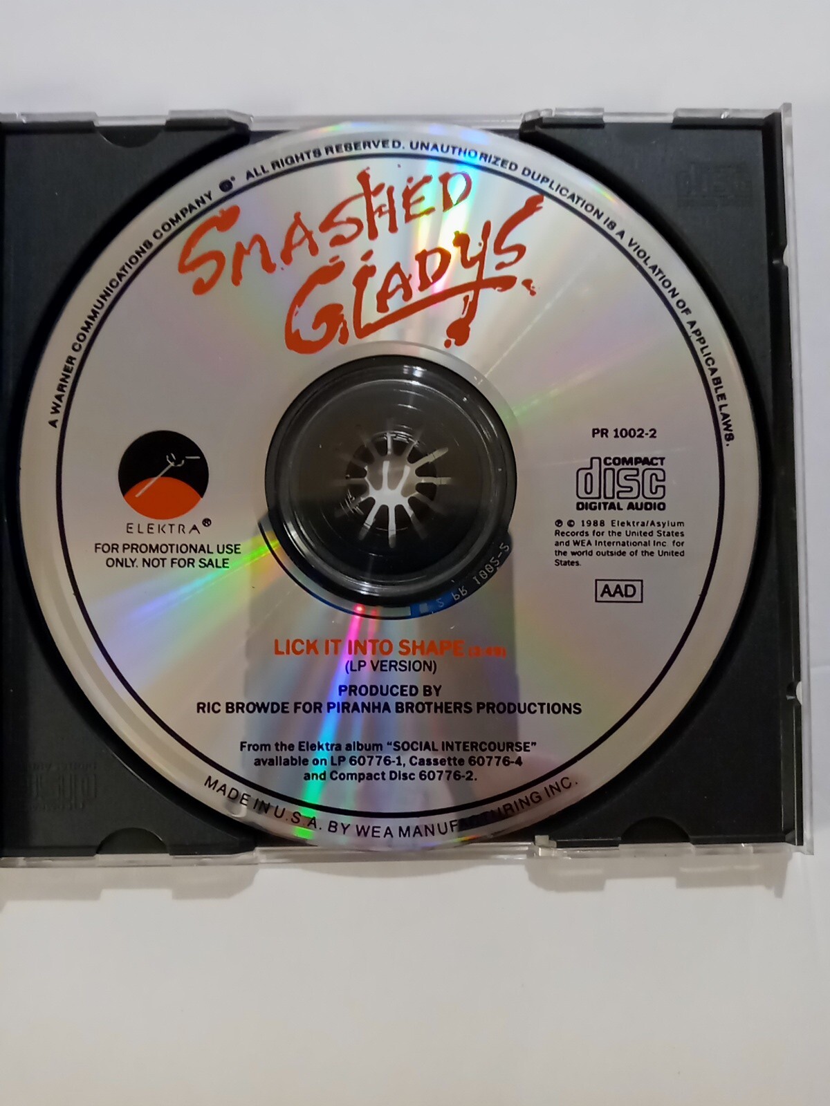 Lick It Into Shape by Smashed Gladys (CD, 1988, Elektra) * Promotional ...
