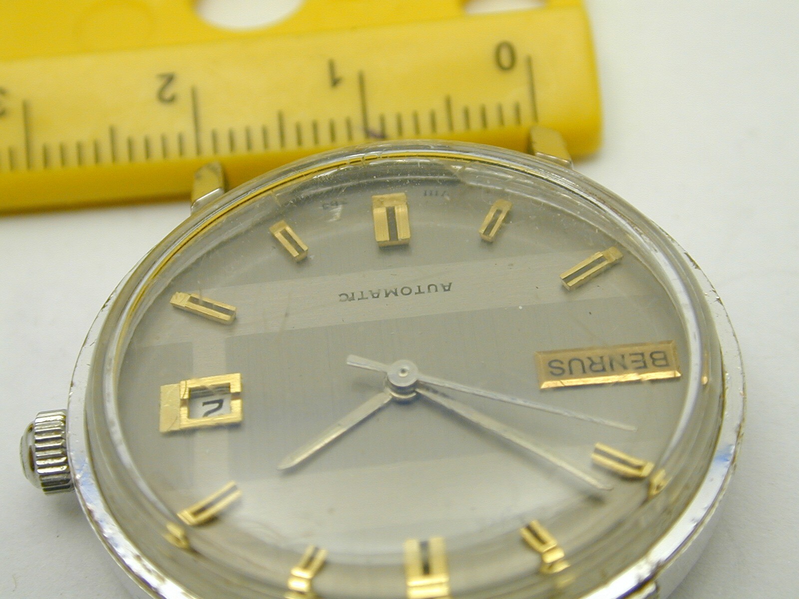 VINTAGE 1960S BENRUS AUTOMATIC GREAT DIAL, QUICK SET MODEL RUNS 14K ...