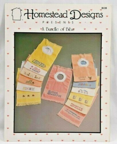 1987 Homestead Designs A Bundle Of Bibs Cross Stitch Pattern Book ...