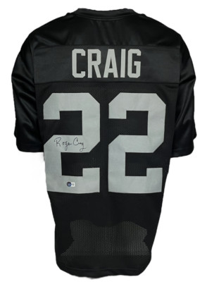 Oakland Raiders Roger Craig Autographed Pro Style Black Jersey BAS ...