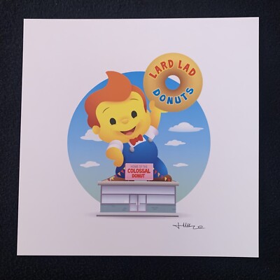DCON 2022 Signed Jerrod Maruyama Simpsons Lard Lad Donuts Print ...