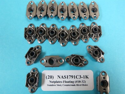 #10-32 Nutplate C/Sunk Rivet Holes 2-Lug Floating NAS1791C3-1K ...