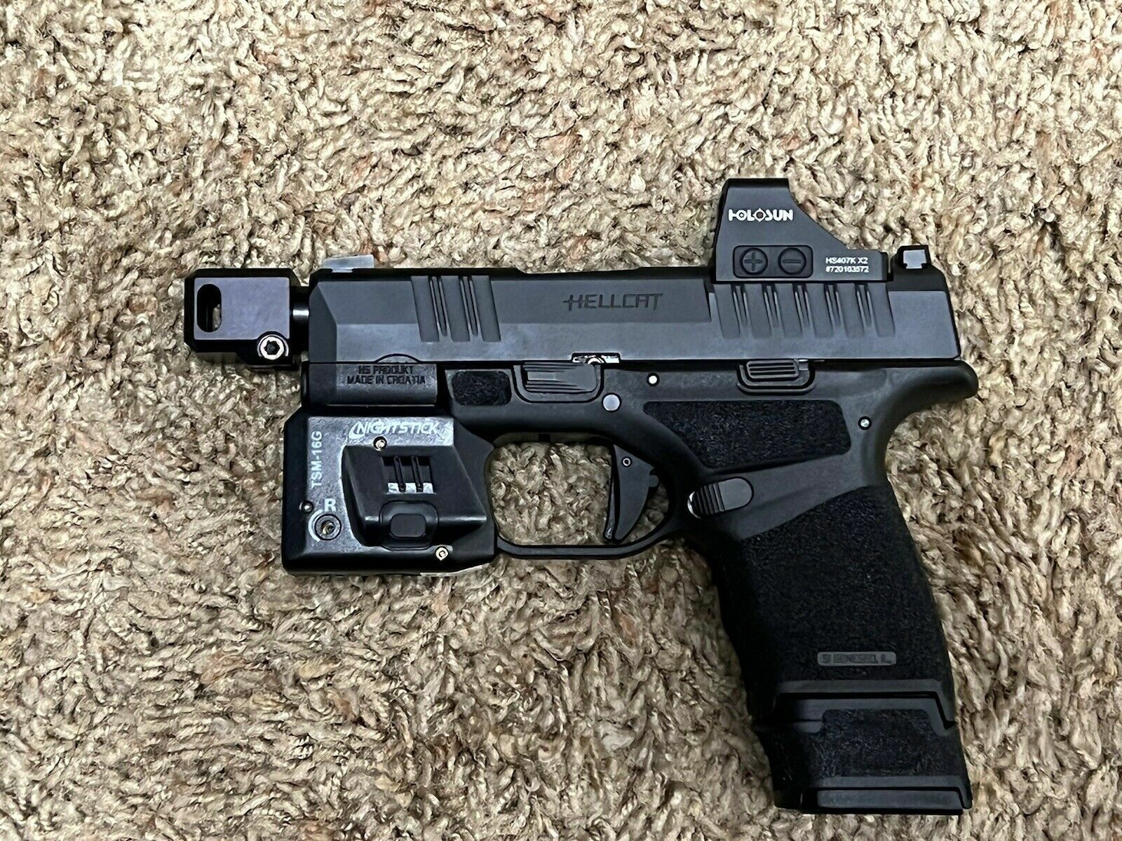 9mm 1/2x28 TPI Muzzle Brake Compensator Ano Black Alum For Springfield ...