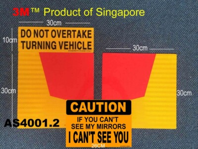 Do Not Overtake Turning Vehicle Truck Caravan Sign Markers 300x400mm ...