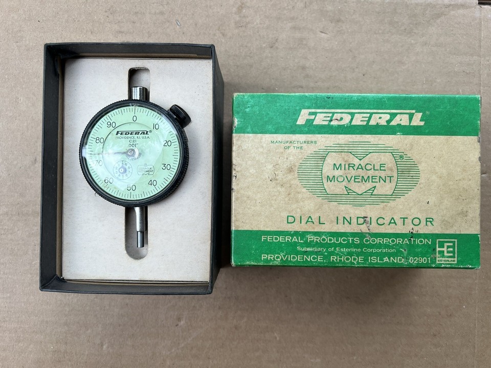 🇺🇸Federal C21 Dial Indicator Gauge .001 W/Box Machinist Tool Gage🇺🇸 | eBay