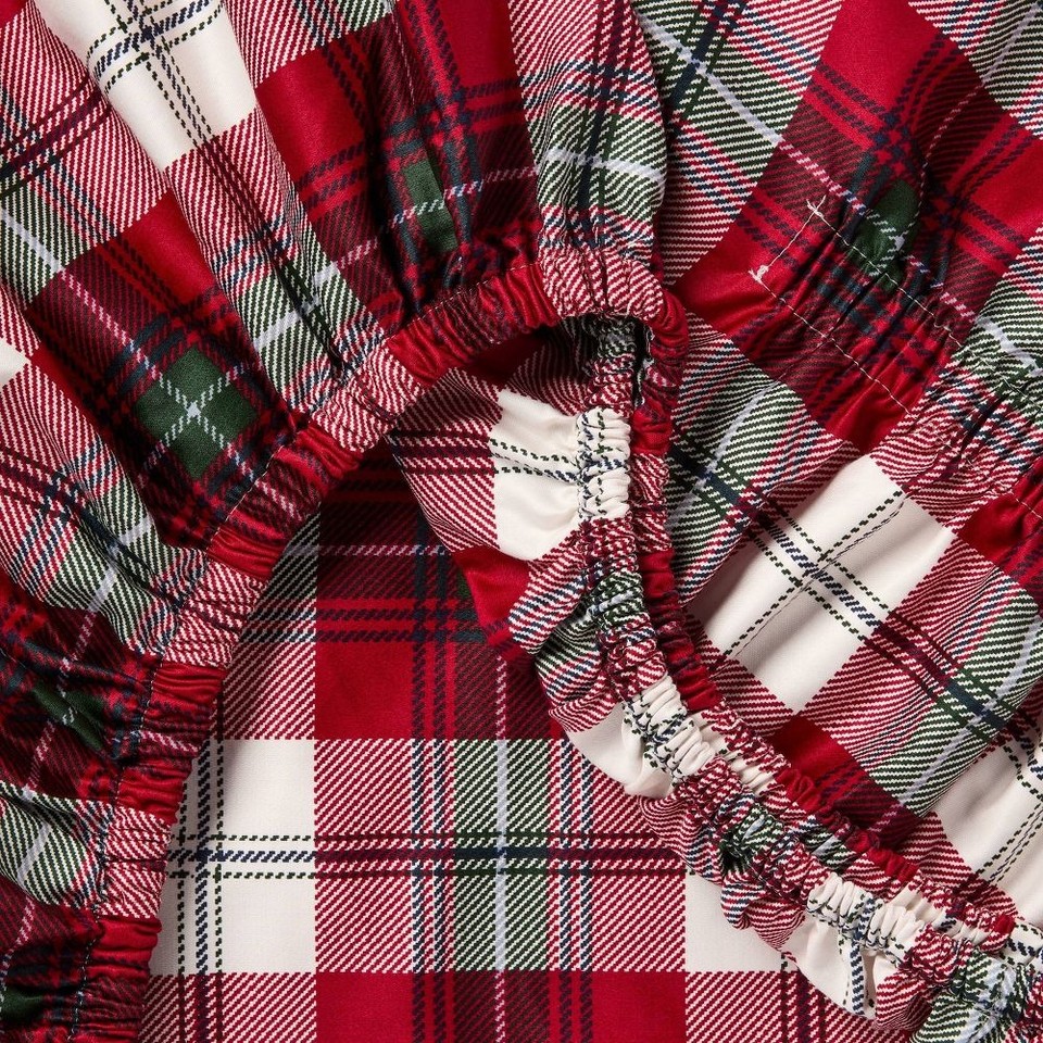King 400 Thread Count Holiday Performance Sheet Set Red Plaid ...
