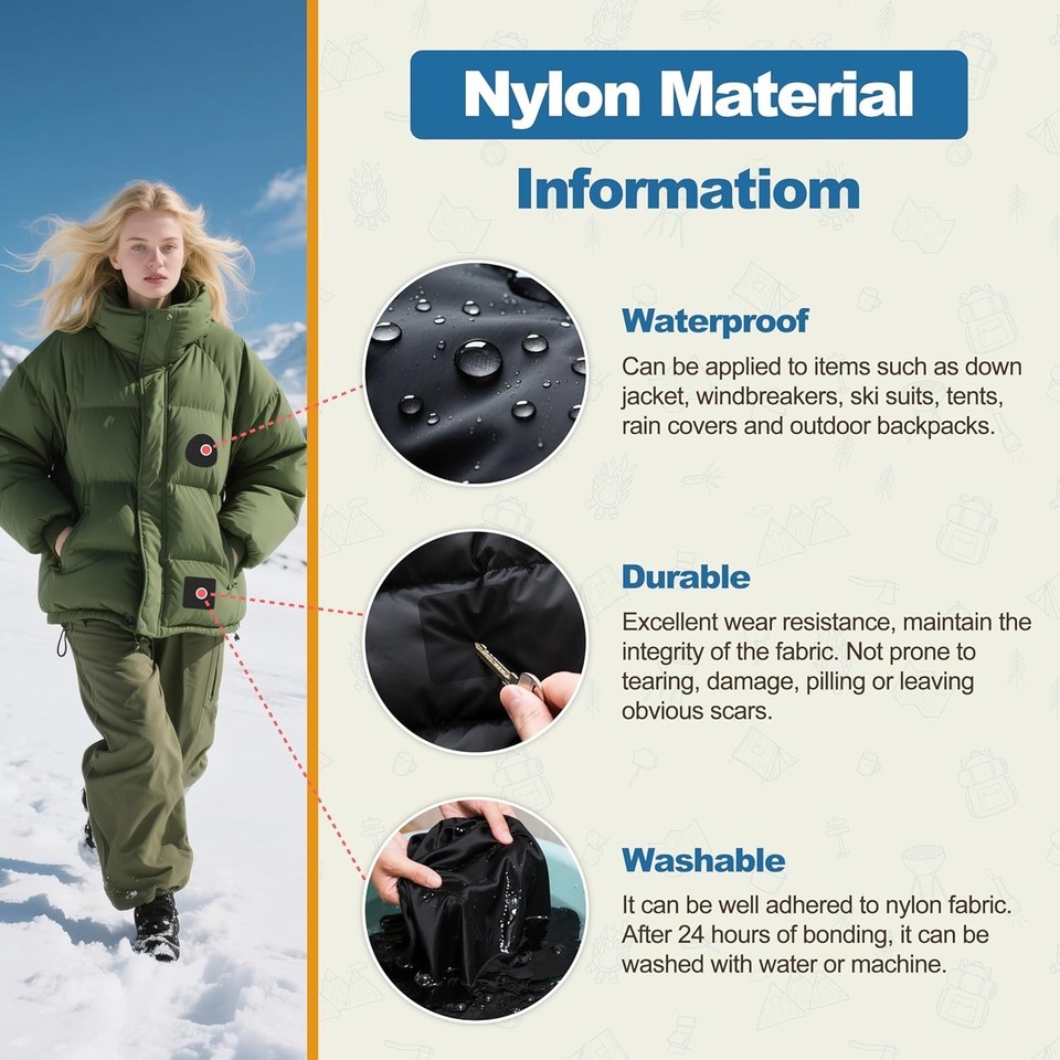 Self Adhesive Nylon Fabric Repair Tape, 4×63 Inches, Quick Down Jacket ...