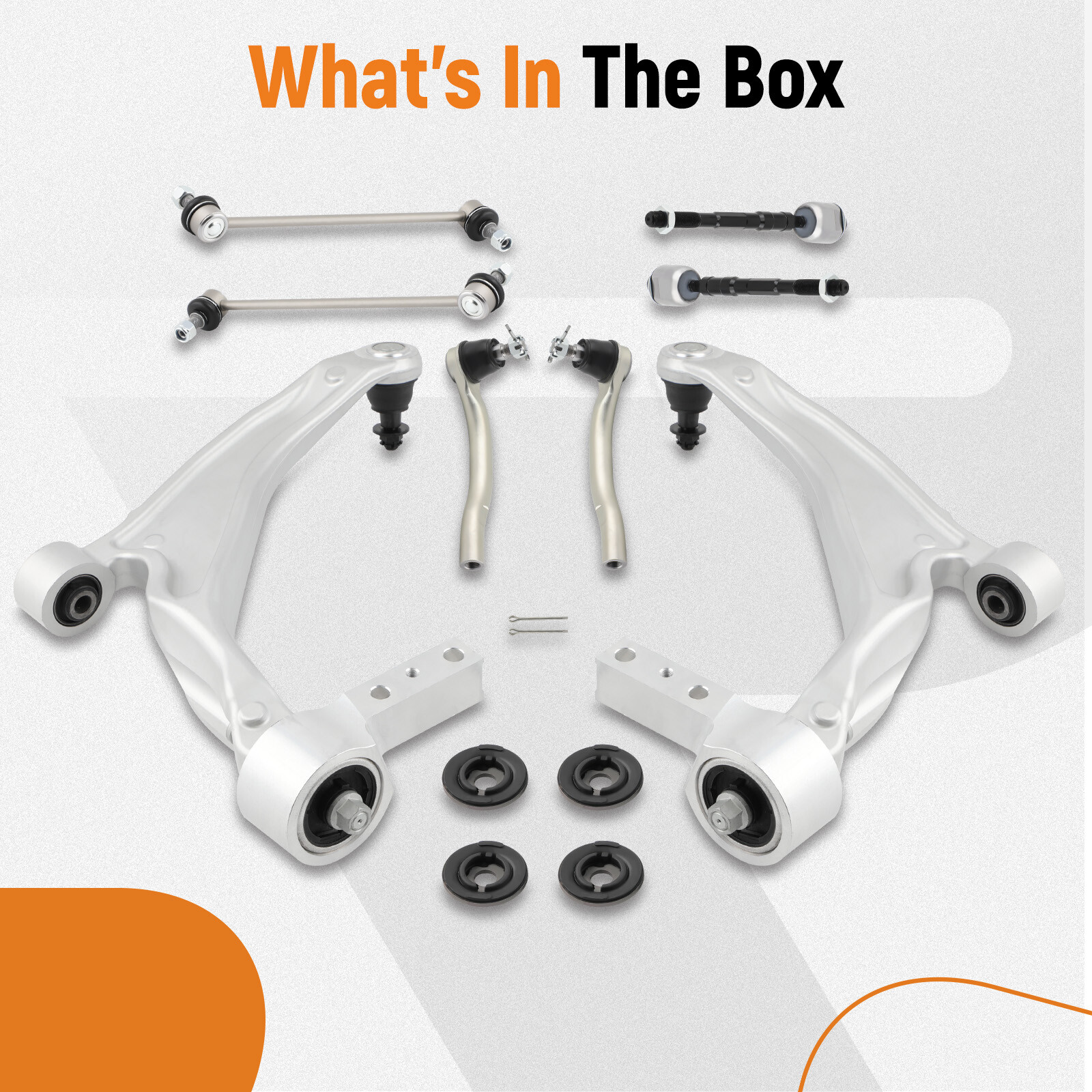 Front Lower Control Arms Sway Bar Links Tie Rods Kit for 2009-2015 ...