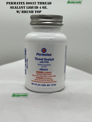 Permatex 80632 Thread Sealant Liquid 4 oz with PTFE Brush Top Can Made ...