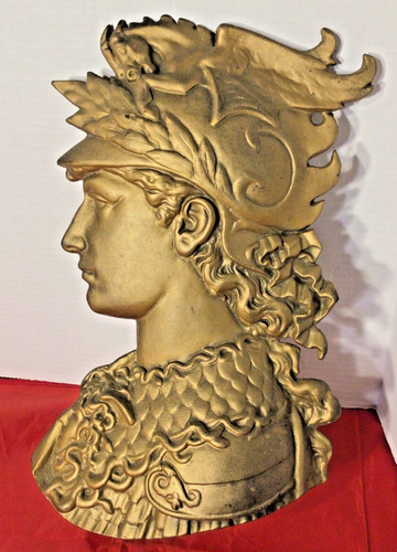 Vtg Lrg Cast Aluminum Metal Wall Plaque Greek Roman God Athena By Royal ...