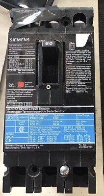 Siemens Sentron Series Circuit Breaker ED6 | eBay