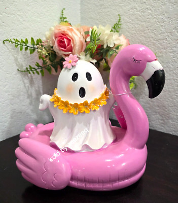 Here Lies Summer Ghost Flamingo Pool Float Halloween SUMMERWEEN Spooky ...