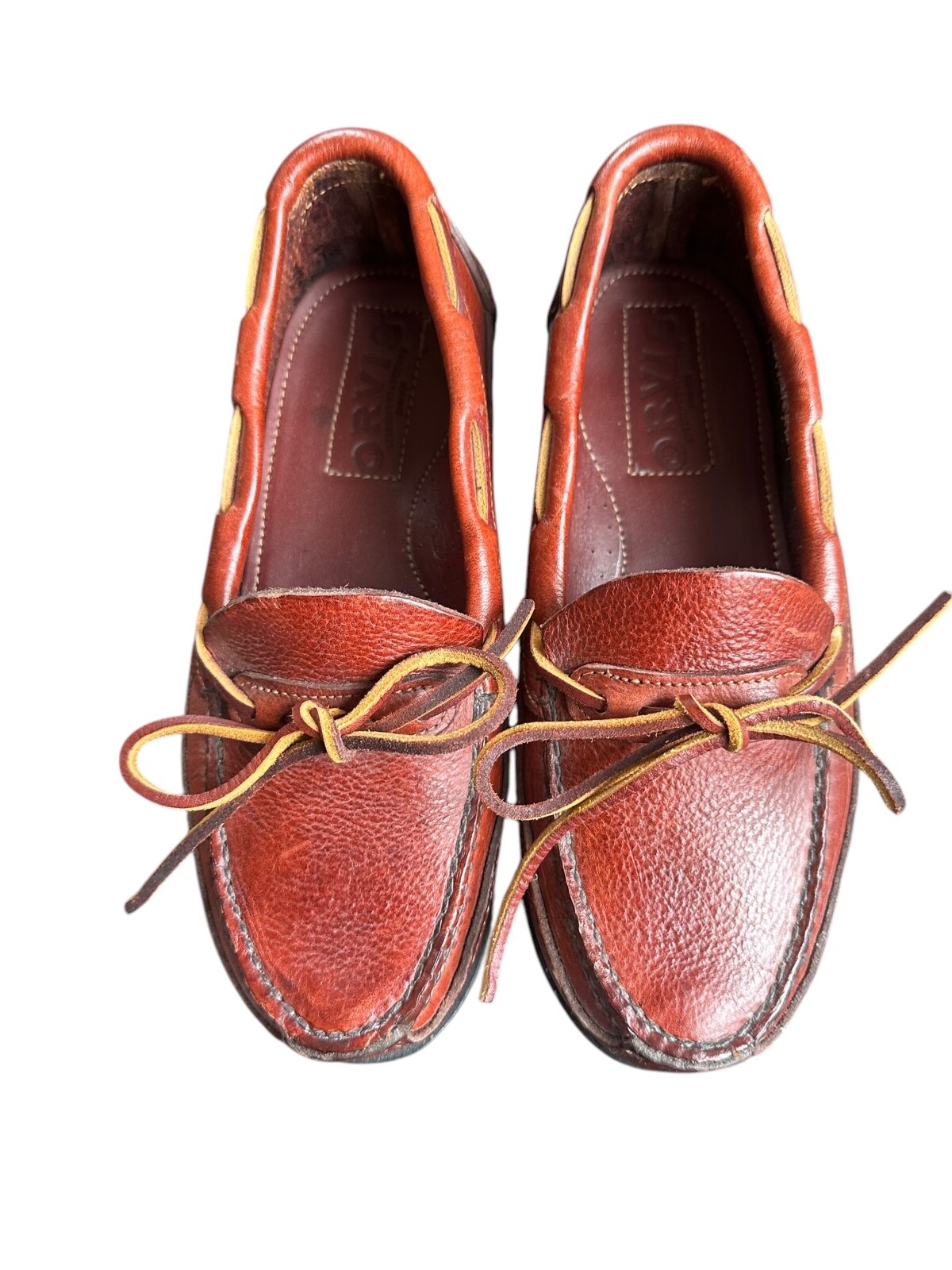 Orvis Brown Leather Loafers Slip On Mens Shoes Size 7 EE Made In USA | eBay