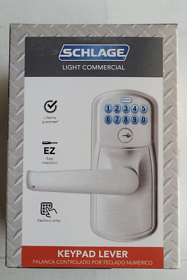 SCHLAGE Satin Chrome Plymouth Light Commercial Electronic Keypad Lock ...