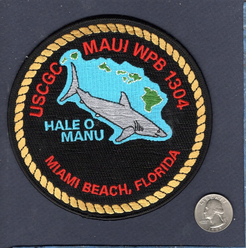 WPB 1303 USCGC MAUI Miami Beach US COAST GUARD CUTTER Ship Squadron ...