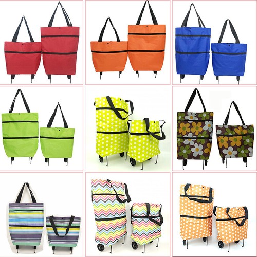 Collapsible Trolley Bags Folding Shopping Bag With Wheels Foldable ...