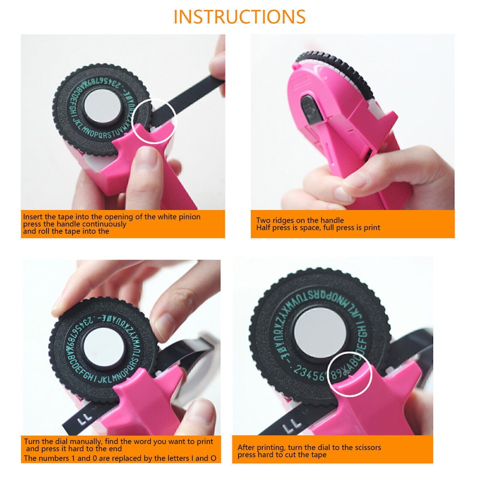 Embossing 3D Label Maker Portable DIY Embossed Lettering Labels Printer ...