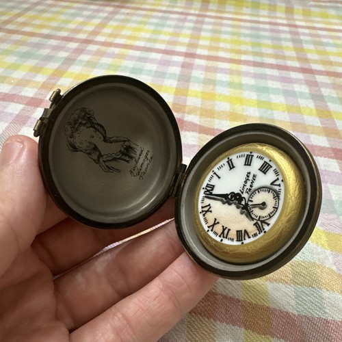 Rochard Limoges Peint Main Trinket Box Pocket Watch | eBay
