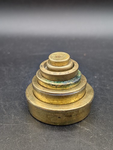 Vintage Brass Scale Weights Lot Of 6 Stacking READ | eBay