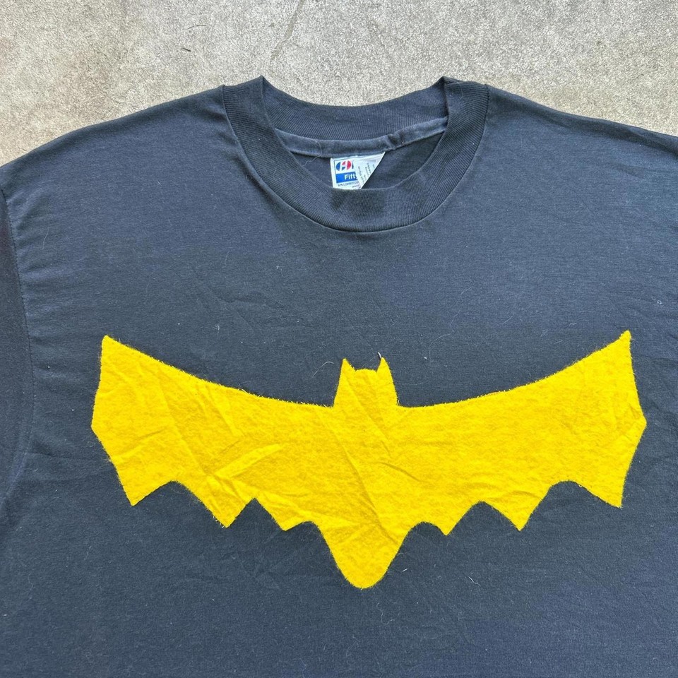 Vintage 90s Stitched On Batman Movie Comic Book Bat Logo Graphic Print ...