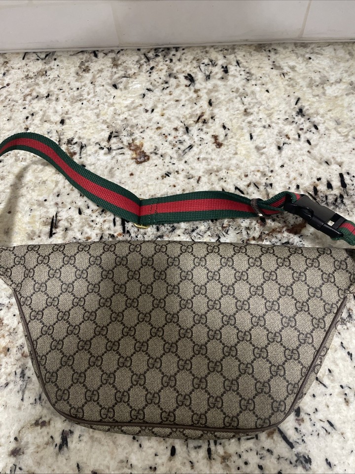 Gucci Brown GG Supreme Courrier Belt Bag Beige Canvas | eBay