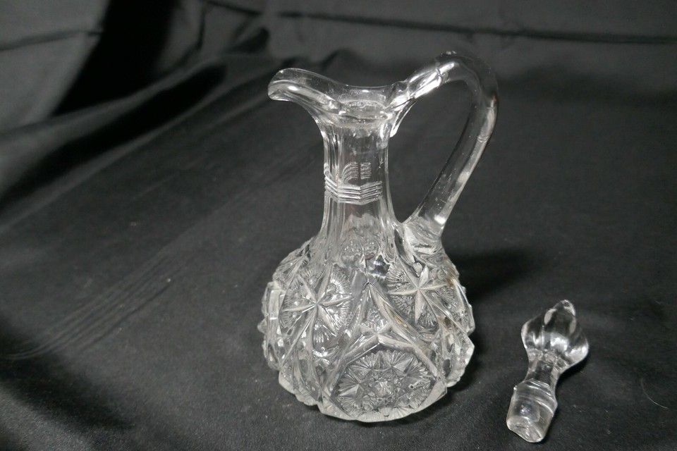 McKee Glass Yutec Cruet Original Stopper Clear EAPG 7 3/8" T ca 1909 | eBay