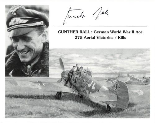 Gunther Rall WWII German Pilot Signed Autograph 8 x 10 Photo PSA DNA ...