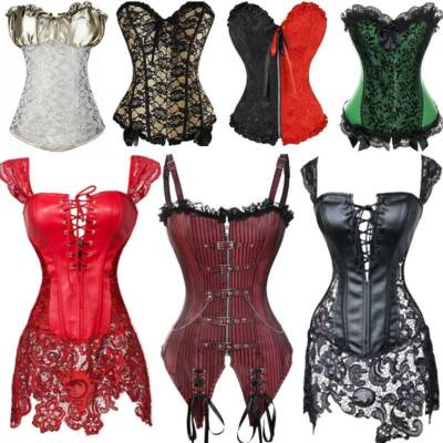 Sexy Women Lace Bustier Basque Corset Lingerie Burlesque Top Fancy ...