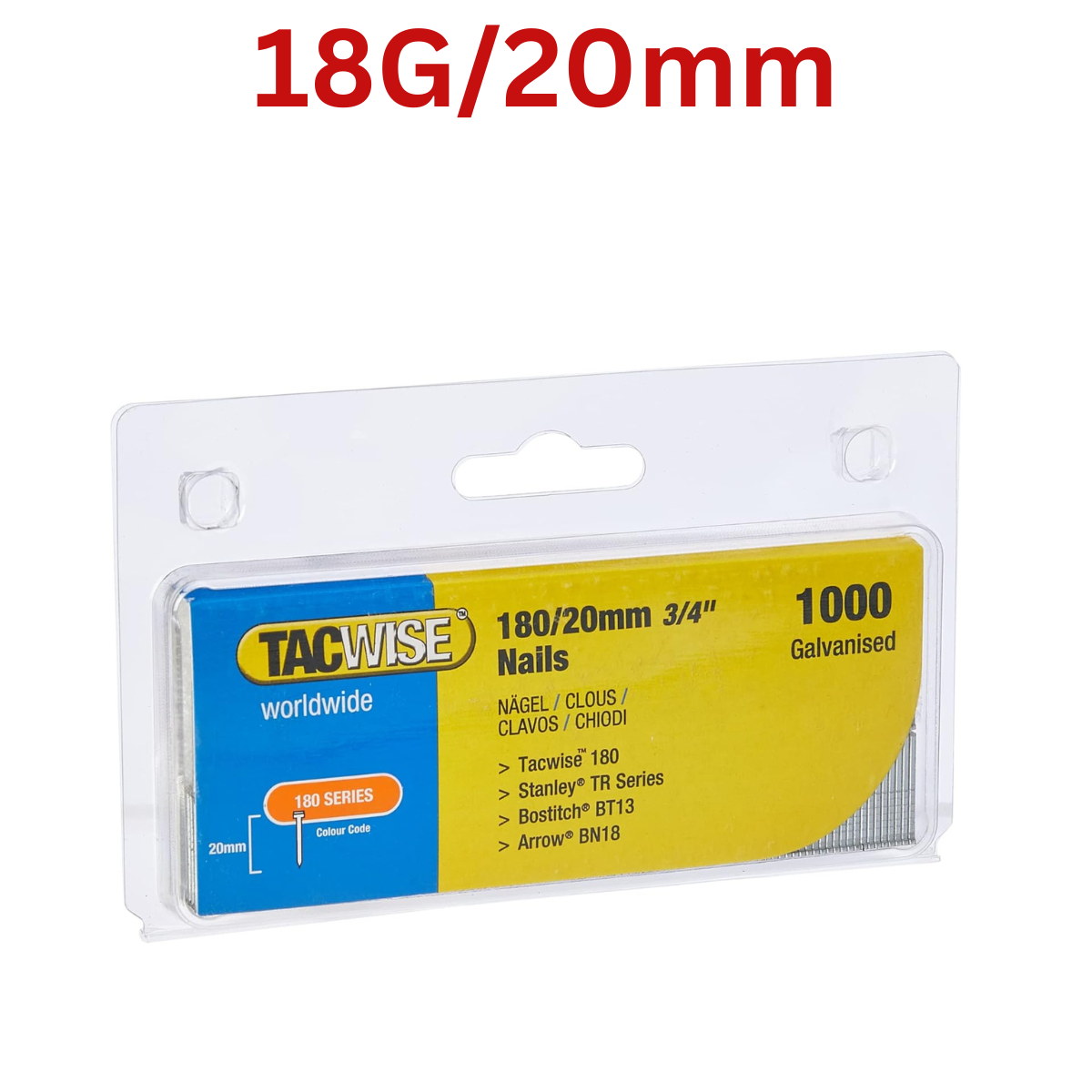 Tacwise 18G Galvanised Brad Nails 15,25,30,40,50mm For Air Nail Gun ...