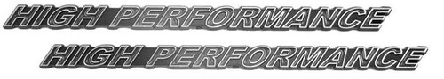 Chrome & Black High Performance Engine Emblems Badges Logos - 7" Long ...