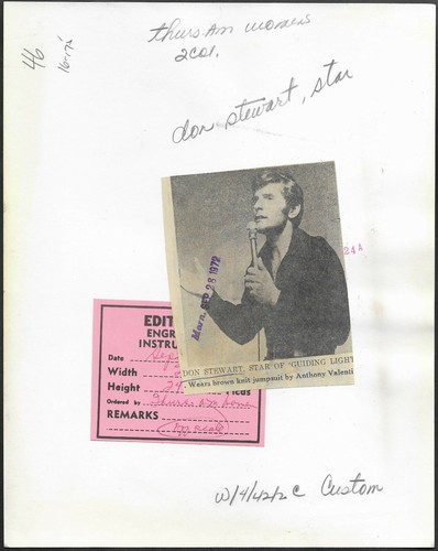 Actor-Vocalist Don Stewart LOT 2 Original 1970s Promo Photos The ...