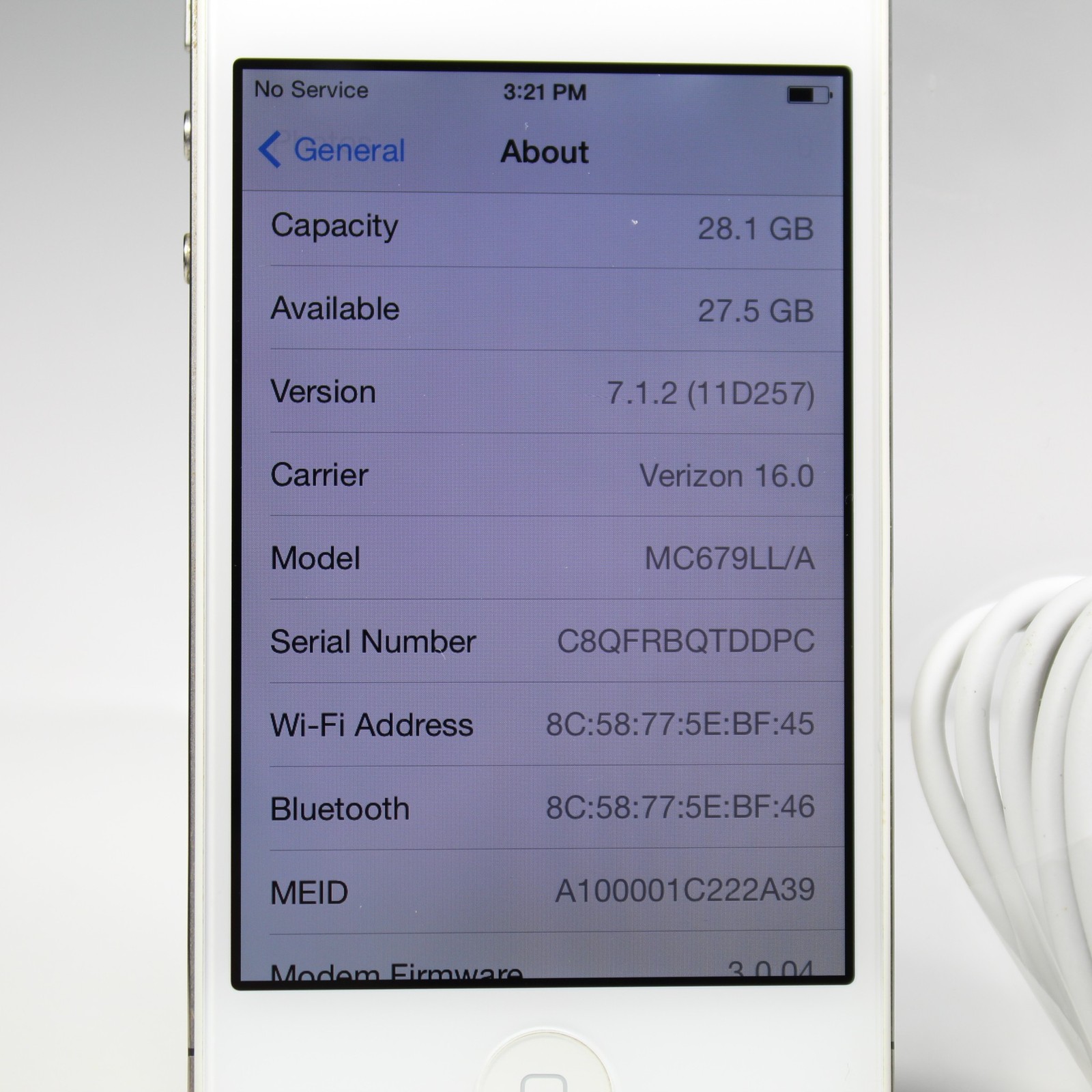 Vintage Apple iPhone 4 A1349 Smartphone 3G White 8GB No Sim Model IOS 7 ...