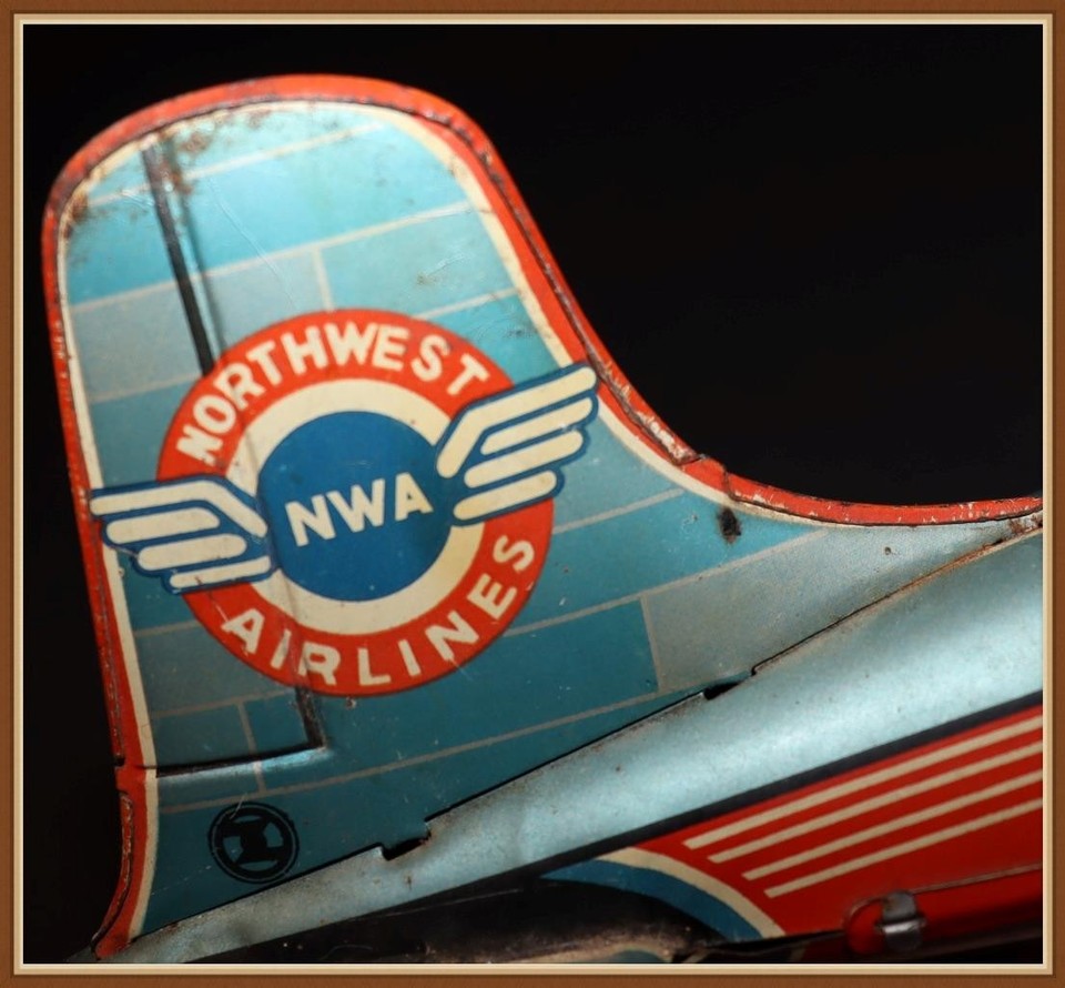 VINTAGE JAPAN TIN NORTHWEST AIRLINES - ASAHI TOY - TIN TOY AIRPLANE | eBay