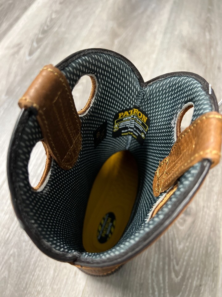 MEN'S SQUARE STEEL TOE WORK BOOTS GENUINE SOFT LEATHER COWBOY PULL ON ...