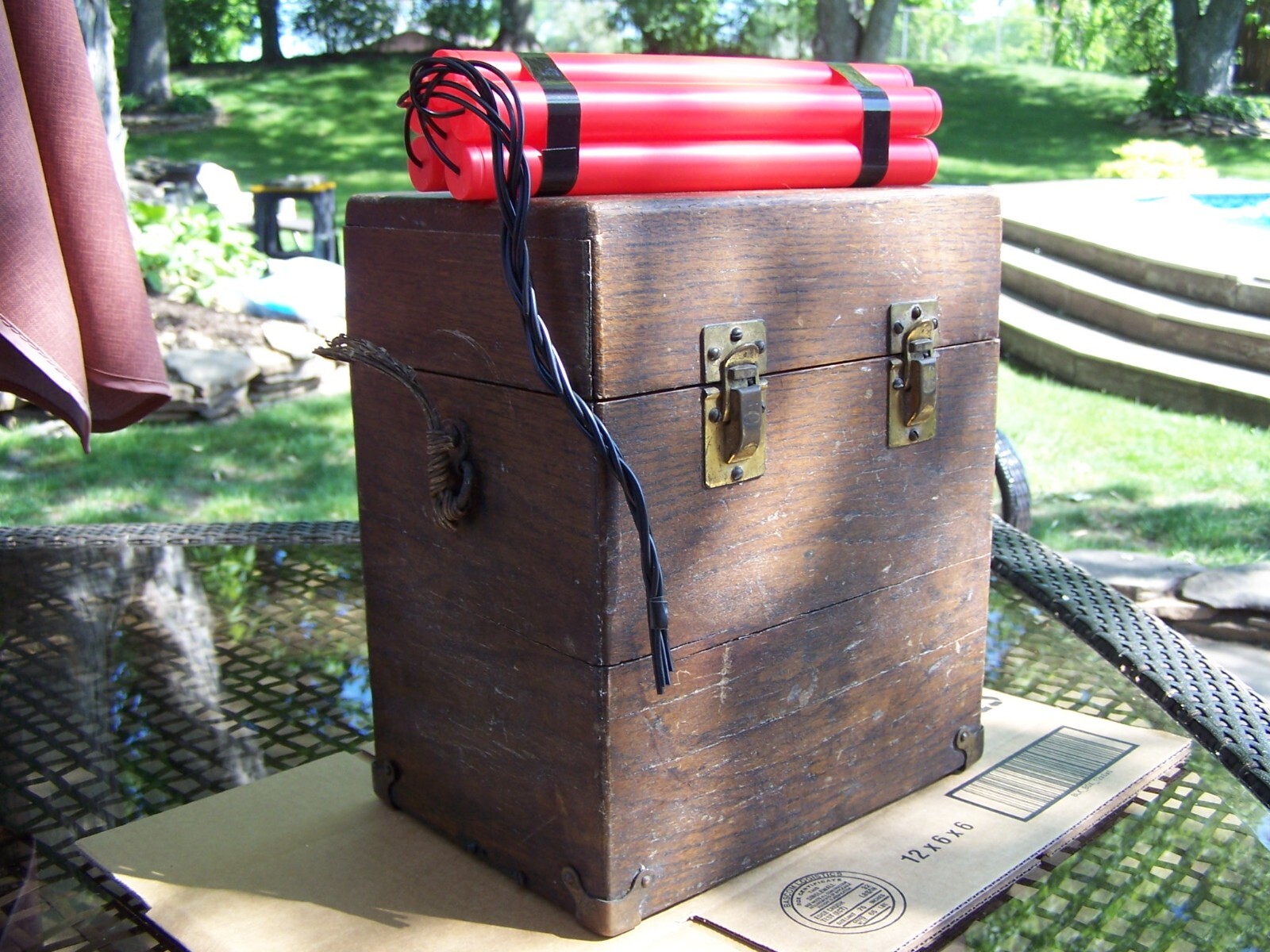 RARE Vintage Antique Early 1900's Wooden Dynamite Explosive Detonator ...