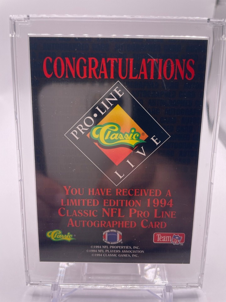 1994 Pro Line Classic Irving Fryar #/1040 AUTO Autograph Dolphines | eBay