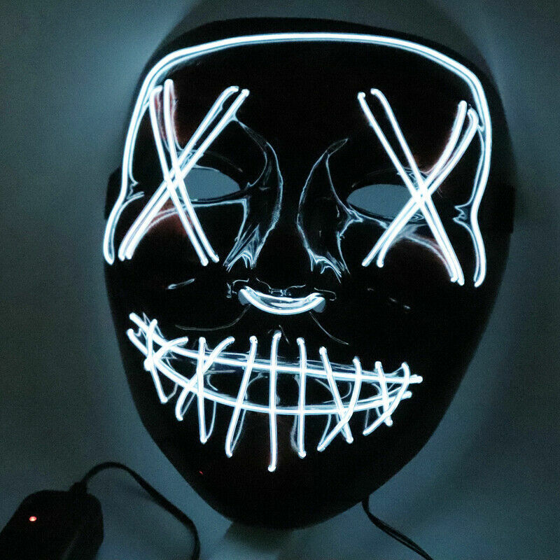 Halloween Clubbing Light Up LED Mask Costume Rave Cosplay Party Purge 3 ...