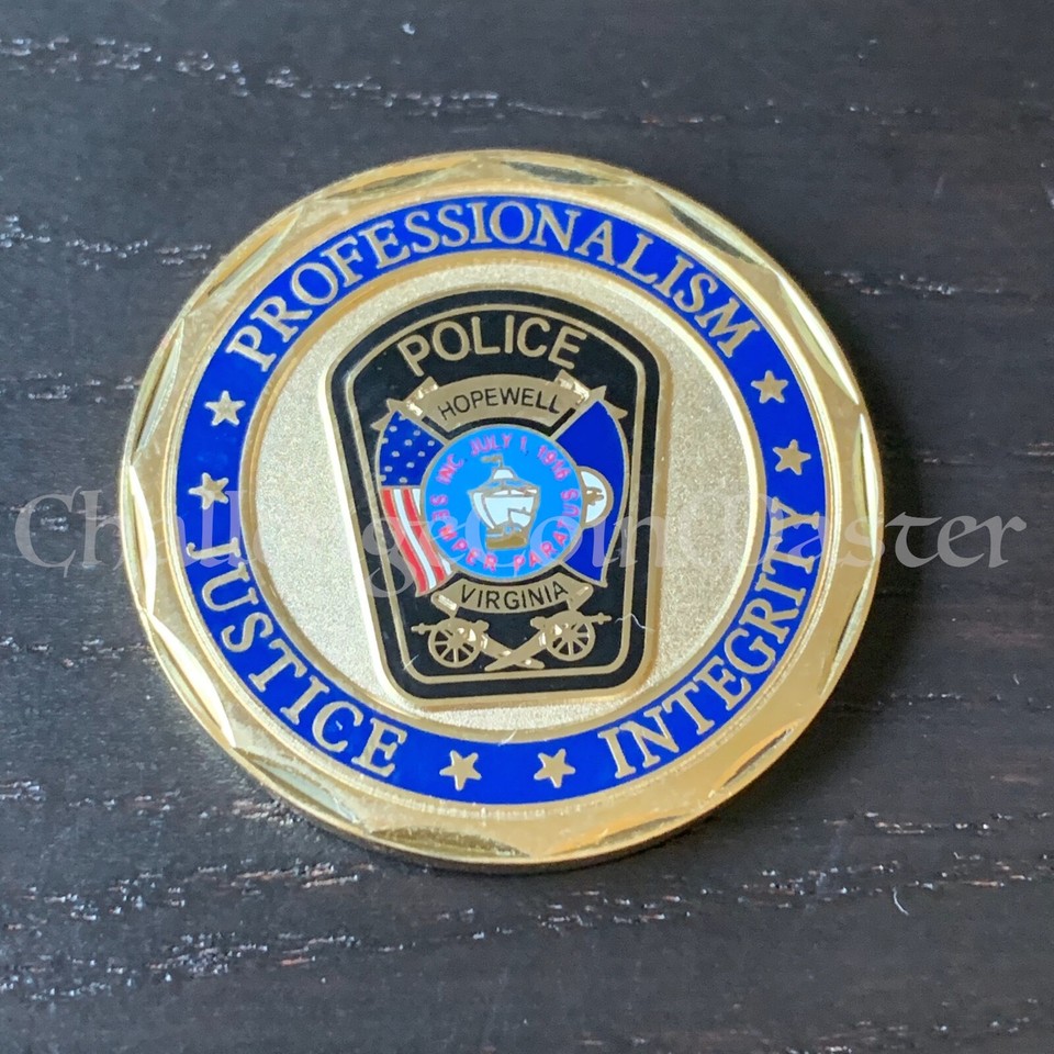 E75 Virginia State Hopewell Police Department Chief Challenge Coin | eBay
