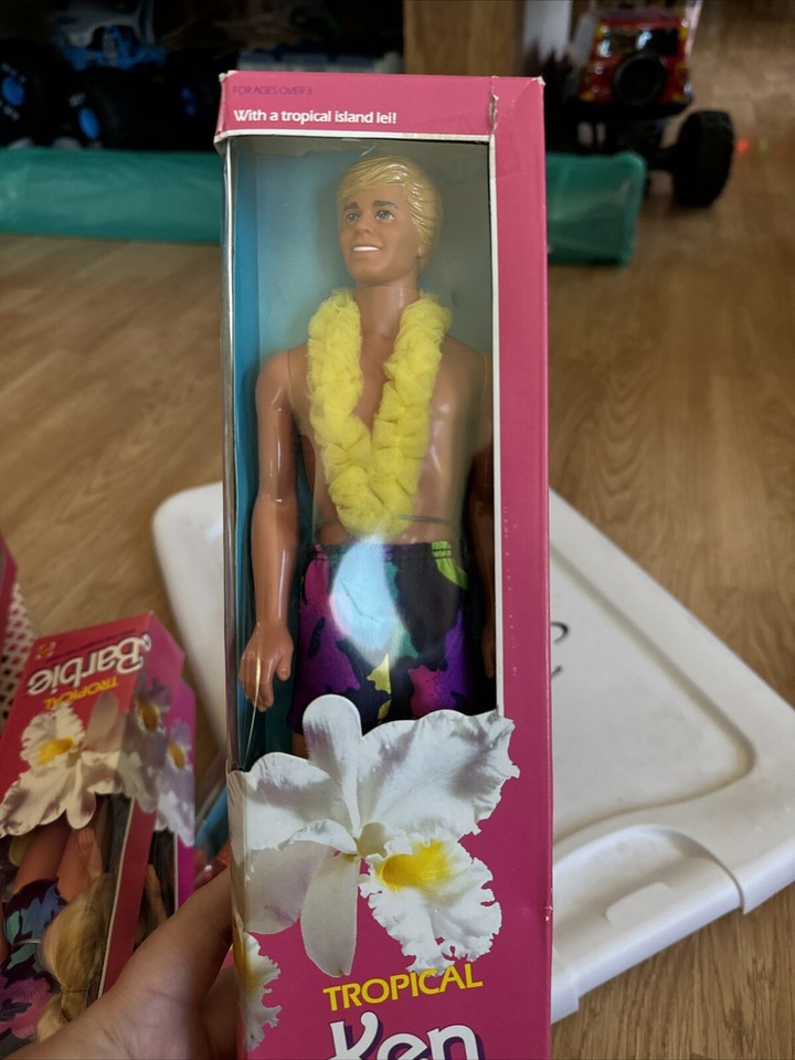 Barbie Tropical Ken Doll 1985 Vintage Mattel 1020 Swim Trunks & Lei ...