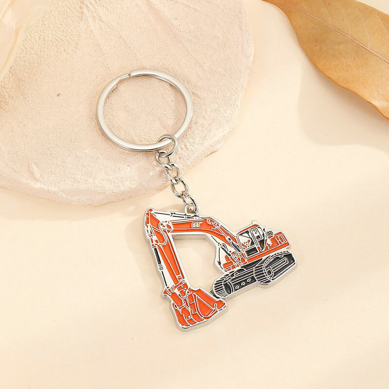 Creative Zinc Alloy Stereo Excavator Backhoe Keychain Bag Pendant Car ...