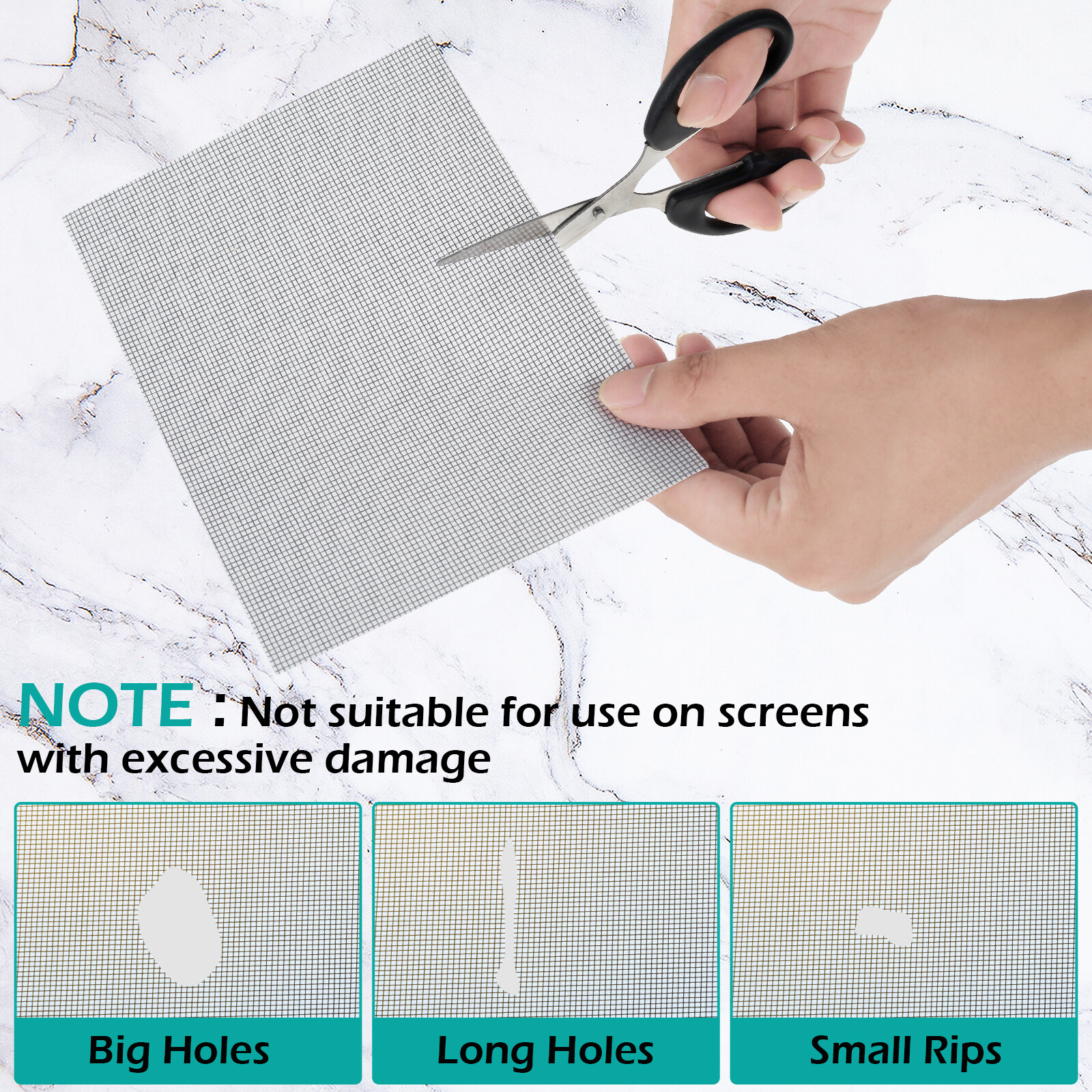 20Pcs Window Screen Repair Patch Set Adhesive Tape Fiberglass Mesh ...