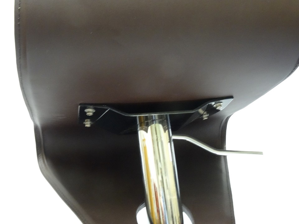 2x CHIC HIGH FASHION MODERN CHROME & HAND STITCHED ITALIAN LEATHER BAR ...